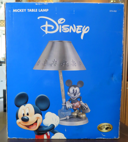 RARE-2002 Disney-Mickey Mouse ”At The Ink Well” Table Lamp-Metal ...