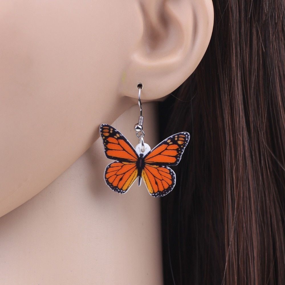Monarch Butterfly Hook Earrings - Cute Spring Earring Summer Studs ...