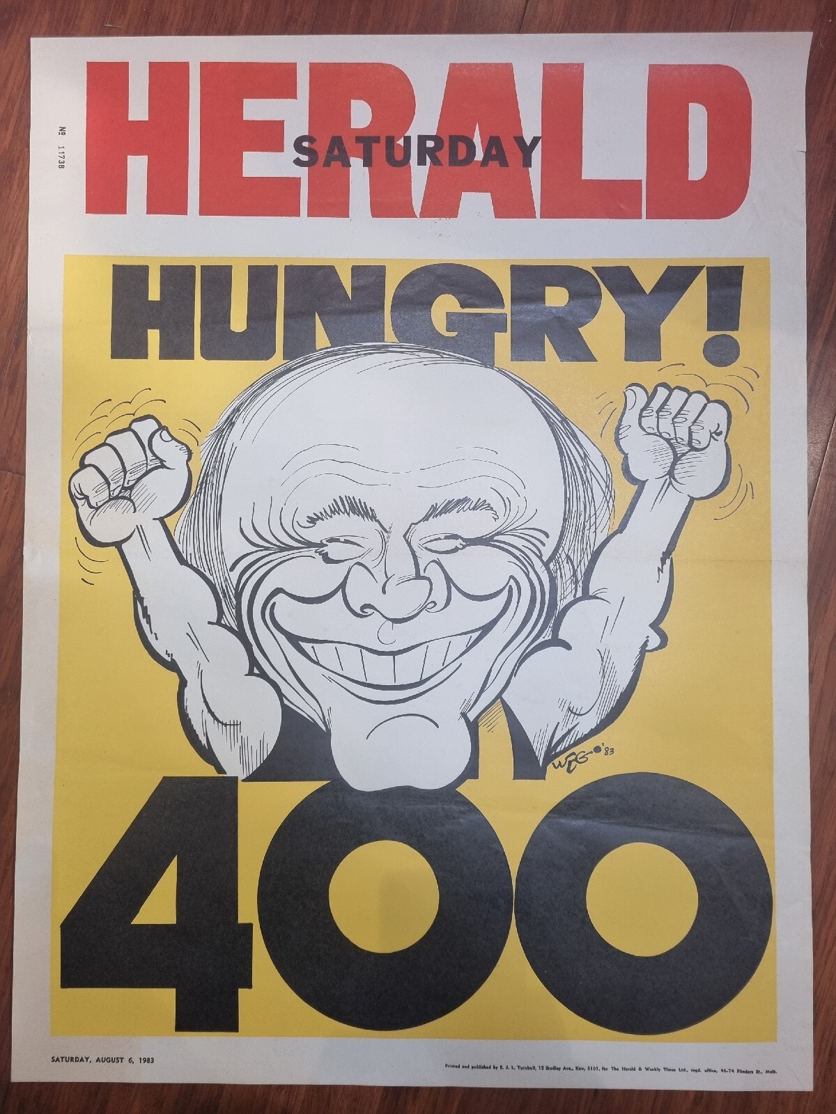 1983 Original Herald Richmond Tigers Bartlett 400 Weg Poster | eBay