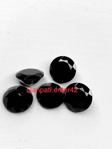 Natural Black Spinel Faceted Round Cut 15x15 MM Calibrated Size Loose ...
