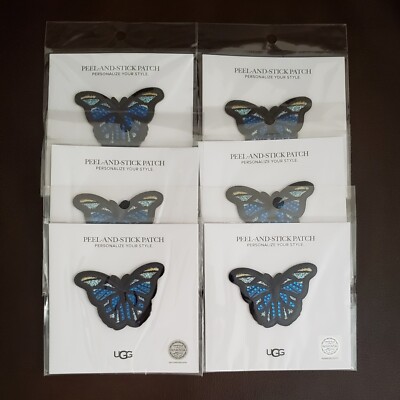 BRAND NEW UGG EMBROIDERED BUTTERFLY PATCH LOT *6 PATCHES TOTAL *BOOT ...