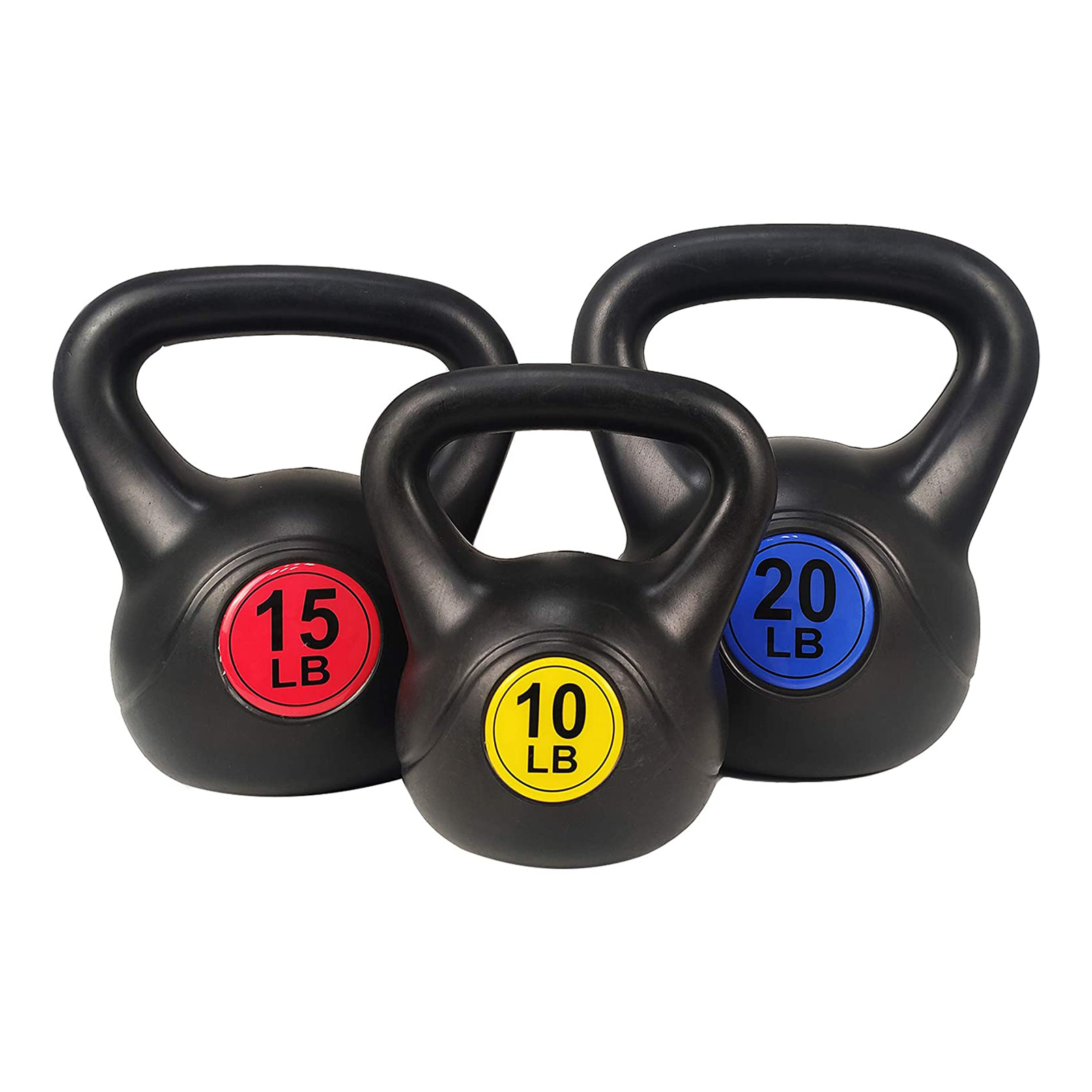 BalanceFrom Kettlebell Fitness Exercise Weights, Set of 3, 10, 15 ...