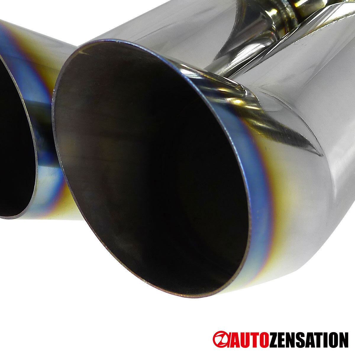 Dual Slant Slash Burnt Rainbow Tip Exhaust Muffler DTM 2.5" Inlet | eBay
