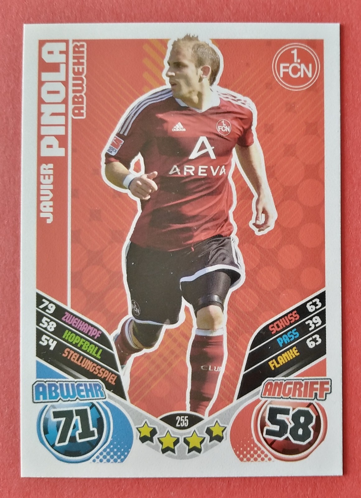 TOPPS Javier Pinola 1. FC Nürnberg Bundesliga 2011/12 Match Attax ...
