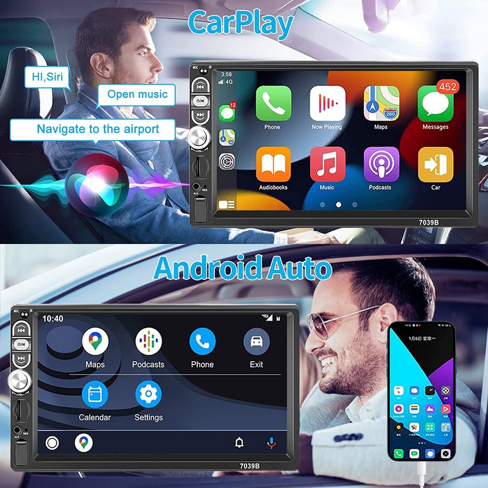 Car Play 7 Inch Screen SWC DVR USB AUX TF FM Radio Mirror Link Single ...
