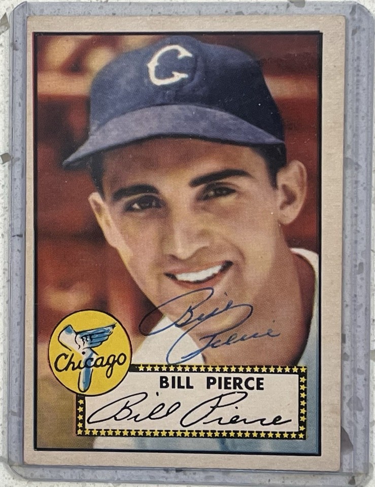 1953 Original Billy Pierce All Star Locker Tag 1952 Topps Autograph ...