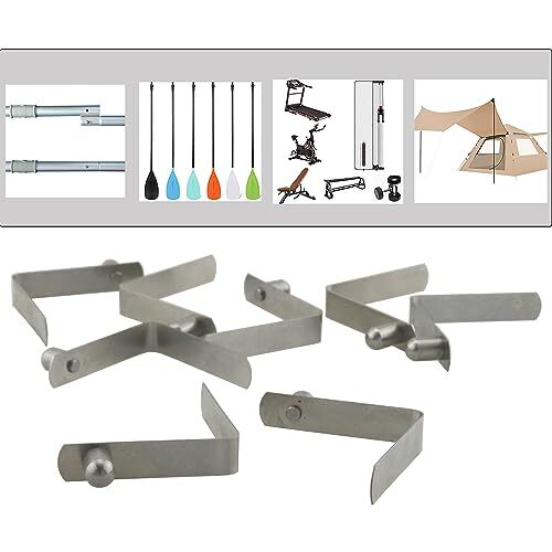 Tent Pole Clip 8PCS 6x9x37mm 316 Stainless Steel Tent Pole Push Button ...