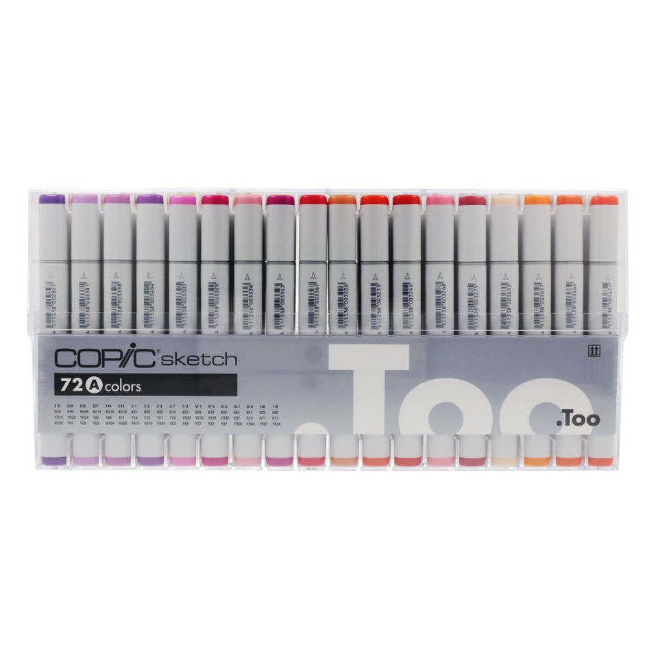 Copic Sketch Marker 72 Color Set Premium Artist Markers A, B, C, D, E ...