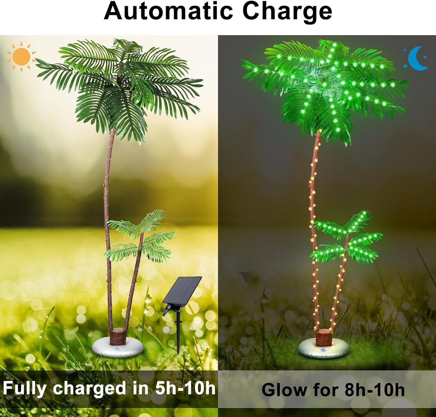 7ft Outdoor Christmas Lighted Palm Tree,Light Up LED Artificial Fake ...