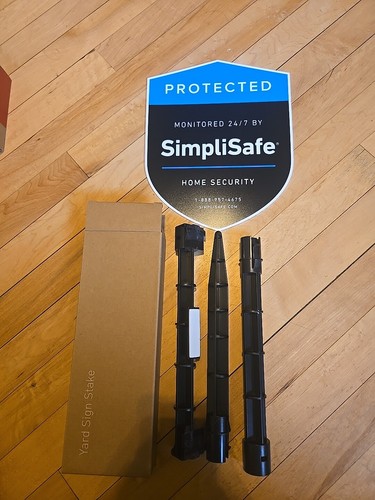 SimpliSafe Plastic Yard Sign Stakes Black 3 Pieces Snap Together And ...