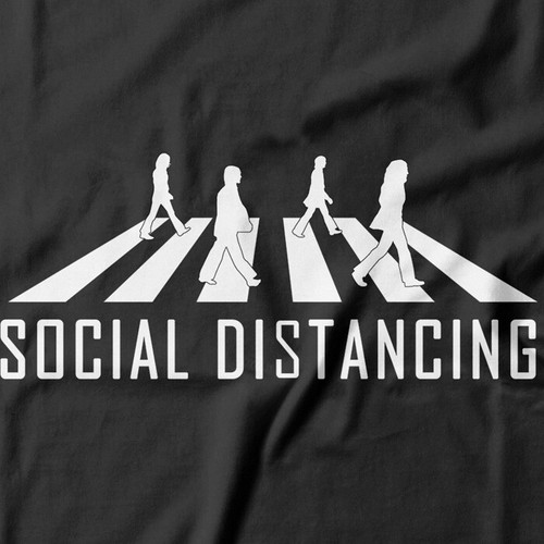 Social Distancing T-Shirt | The beatles Tee Abbey Road Parody funny ...