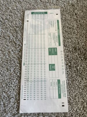 5 Sheets Of Authentic Green Scantron 882-E Testing Forms (5 Pack ...