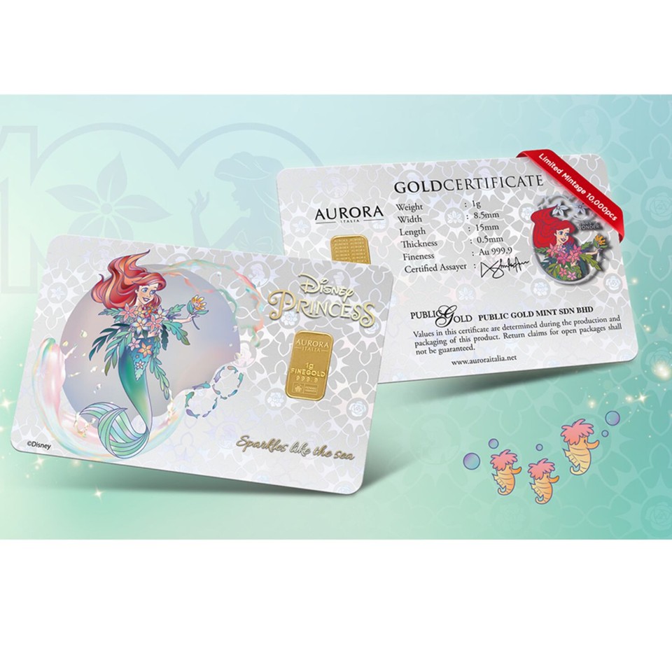 Princess Ariel 2 Limited Edition Gold Bar 1gram 999.9 FreeShip | eBay