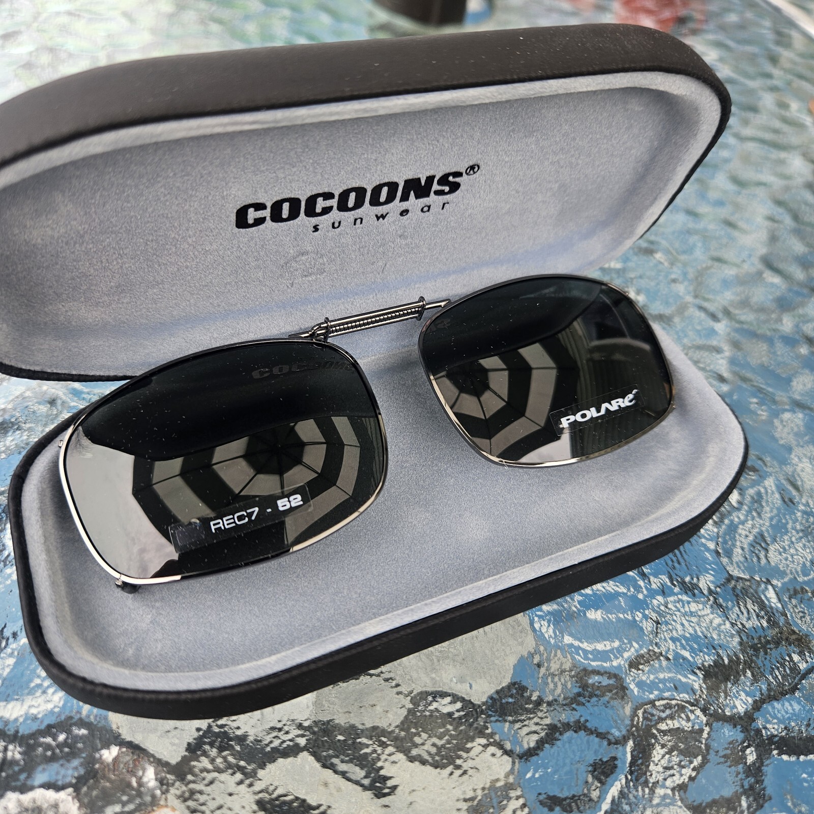 COCOONS Grey Polarized Sunglasses/Eyeglasses Over Rx Clip-on REC 7-52 ...