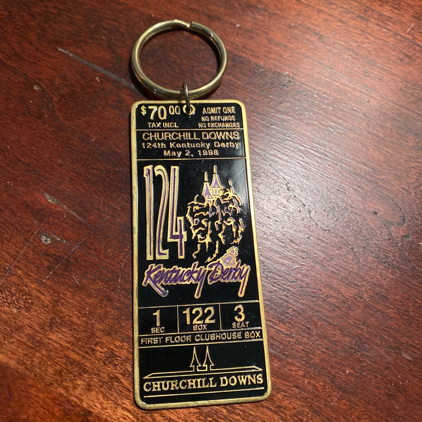 Vintage C1987 Keyring Keychain Churchill Downs 14th Kentucky Derby May ...
