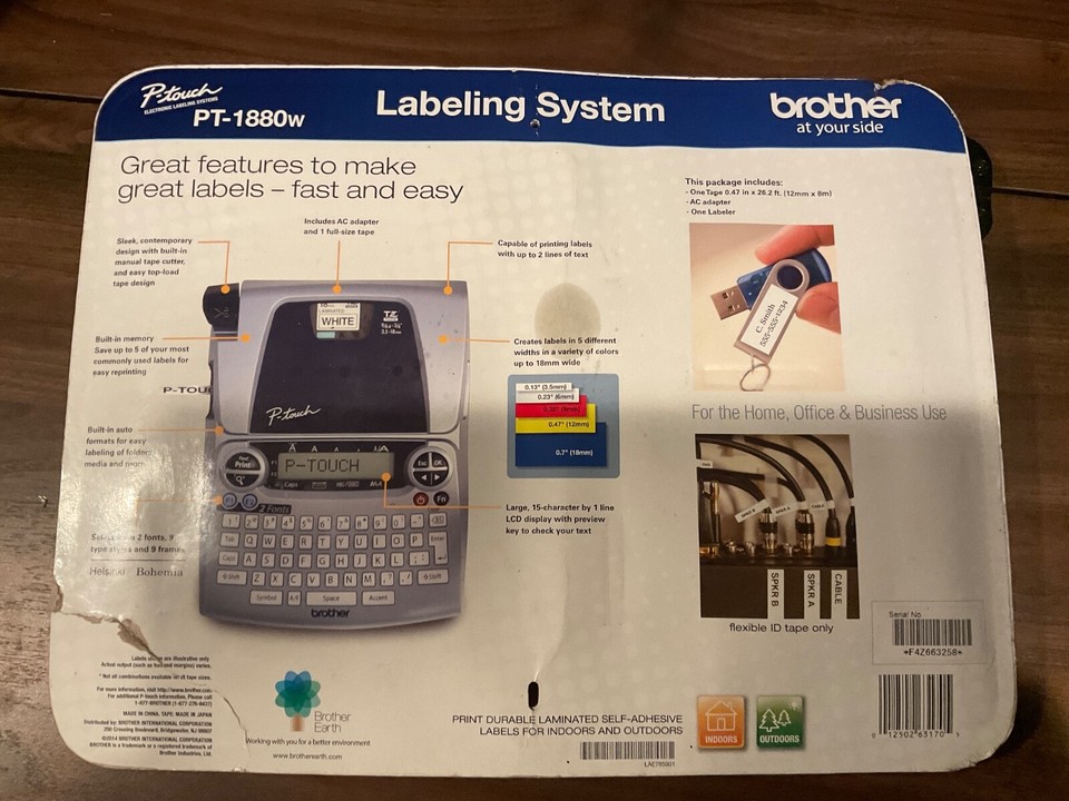Brother P-Touch PT-1880W Electronic Labeling System New In Package ...