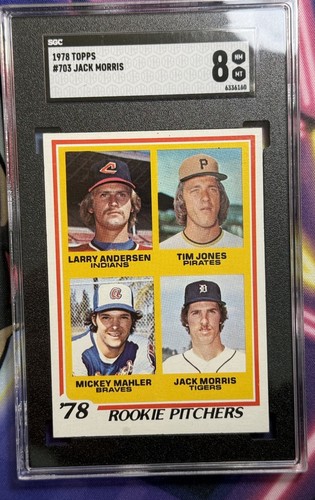 Jack Morris 1978 Topps Rookie Pitchers RC Card #703- SGC Graded 8 NM-MT ...