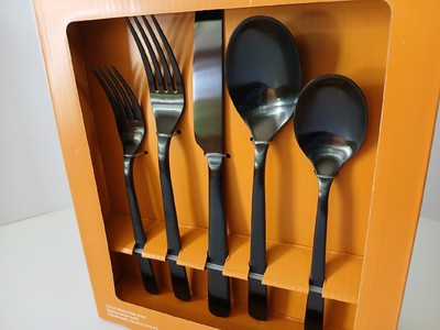 Our Table Matte Black Flatware Cecil Collection 20 pc/Service for 4 BB ...