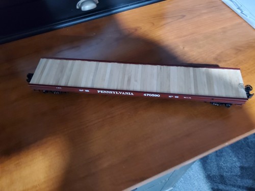 MTH Premier Pennsylvania Flat Car With Custom Wood Deck O Gauge Ex. | eBay