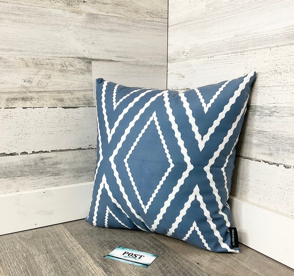 Blue Patterned Pillow | eBay