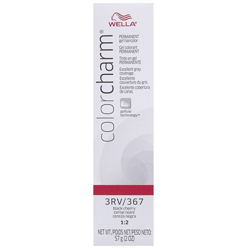SALON HAIR WELLA COLOR CHARM PERMANENT DYE GEL 3RV/367 BLACK CHERRY ...
