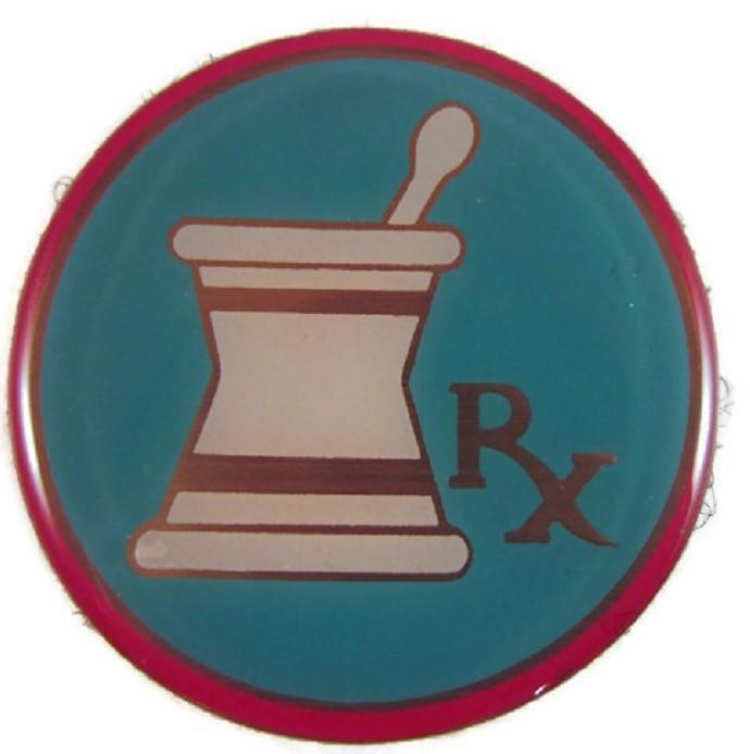 RX PHARMACIST DRUGGIST 2" EPOXY LOGO WITH 2 PART HOOK & LOOP HAT OR ...