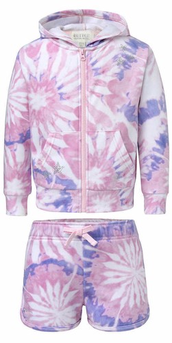 Butter Super Soft Girls 2 Piece Fleece Hoodie and Short Set Tie Dye ...
