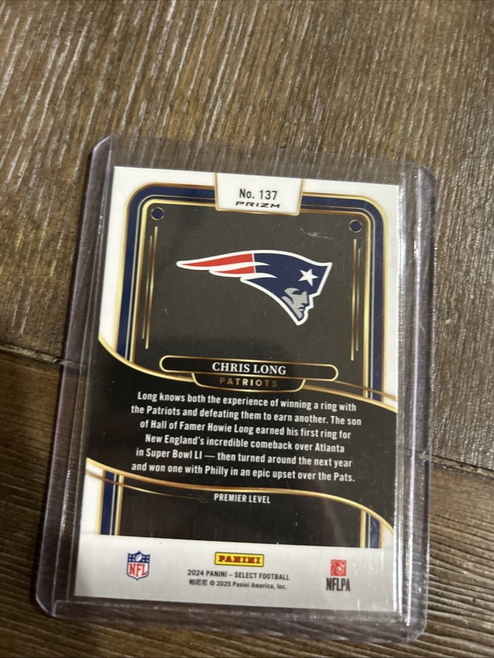 2024 Panini Select Chris Long #137 Zebra SSP Patriots Premier Level ...