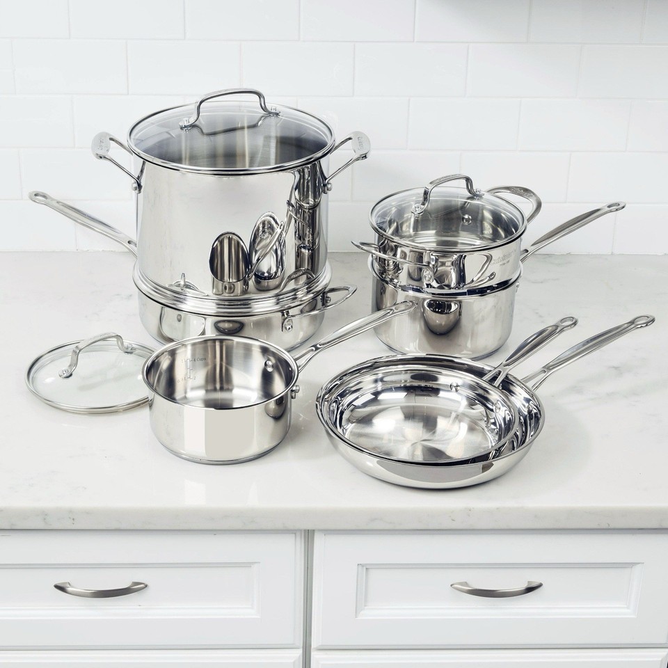 Cuisinart 11-Piece Cookware Set, Chef's Classic Stainless Steel ...