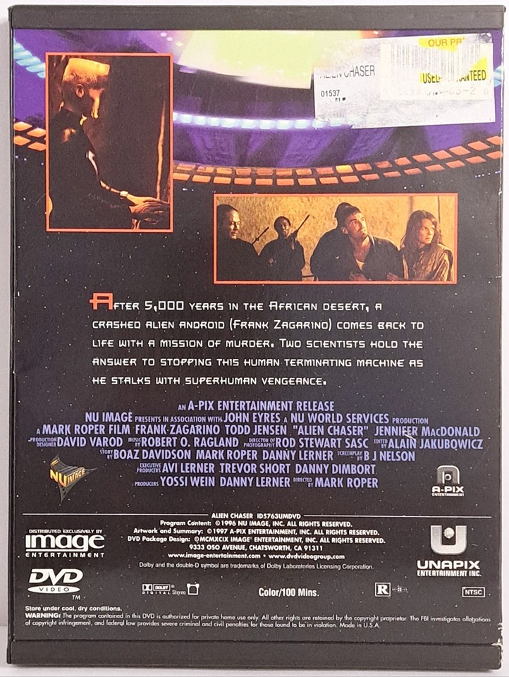 Alien Chaser (1996) Frank Zagarino ~ Snapcase Dvd Sci-Fi | eBay