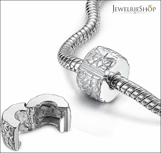 Authentic 2Pc Clip Lock Spacer Stopper Charm Bead Suits Pandora ...