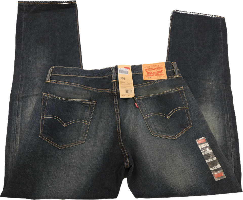 Levi Strauss Levis 504 Regular Straight Fit 36 X 34 Men's Jeans NWT | eBay