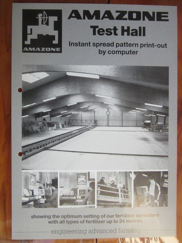 AMAZONE Test Hall spread pattern print Fertilizer Distributor brochure ...