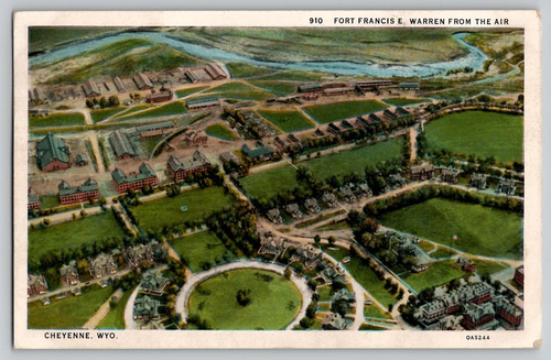 1934 Aerial View Fort Francis E Warren Cheyenne WY Wyoming Vintage ...