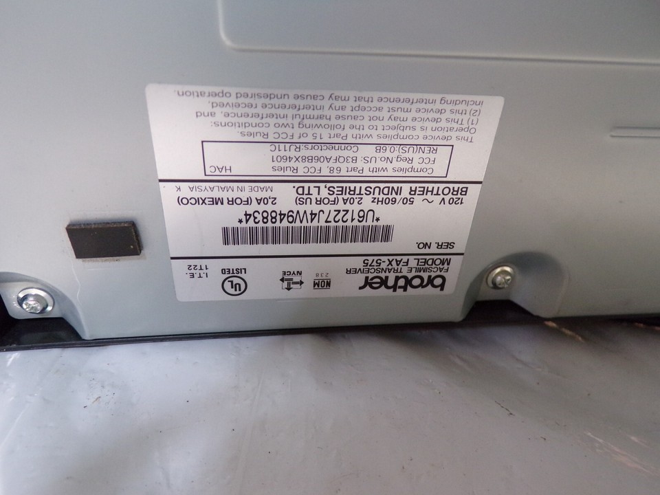 Brother Personal Fax with Phone and Copier FAX-575 12502612278| eBay