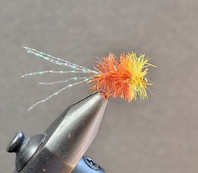 1 Fly, Size 12, ORANGE & YELLOW ESTAZ Nymph Fly Fishing Flies | eBay