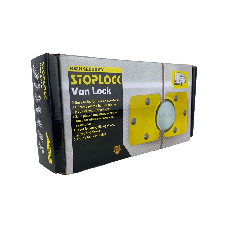 Stoplock Security Van Door Lock Yellow Anti-Theft Rear Side Hasp Pad ...