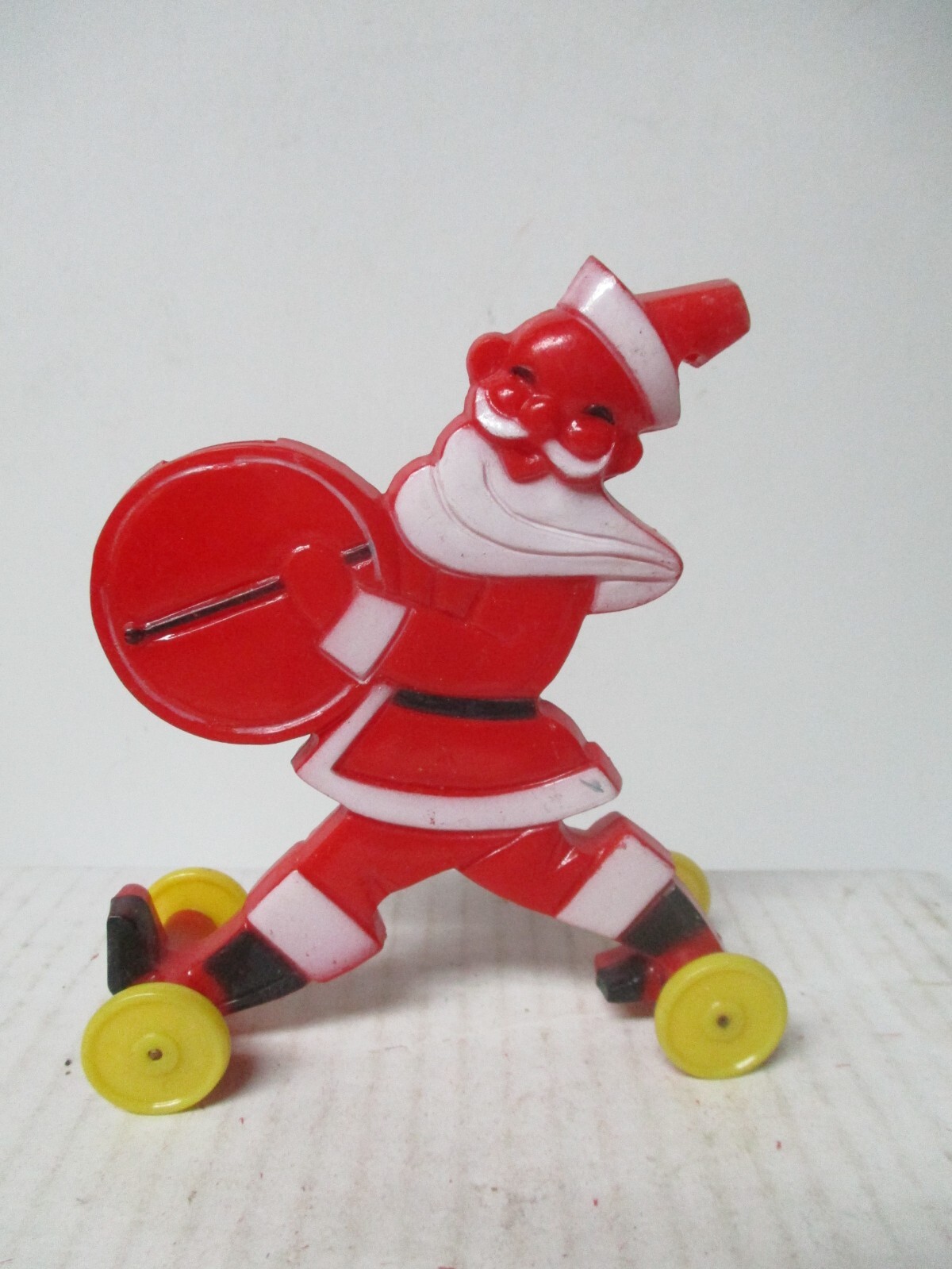 Rare Vintage Rosbro Rosen Christmas Hard Plastic Santa w Drum Whistle ...