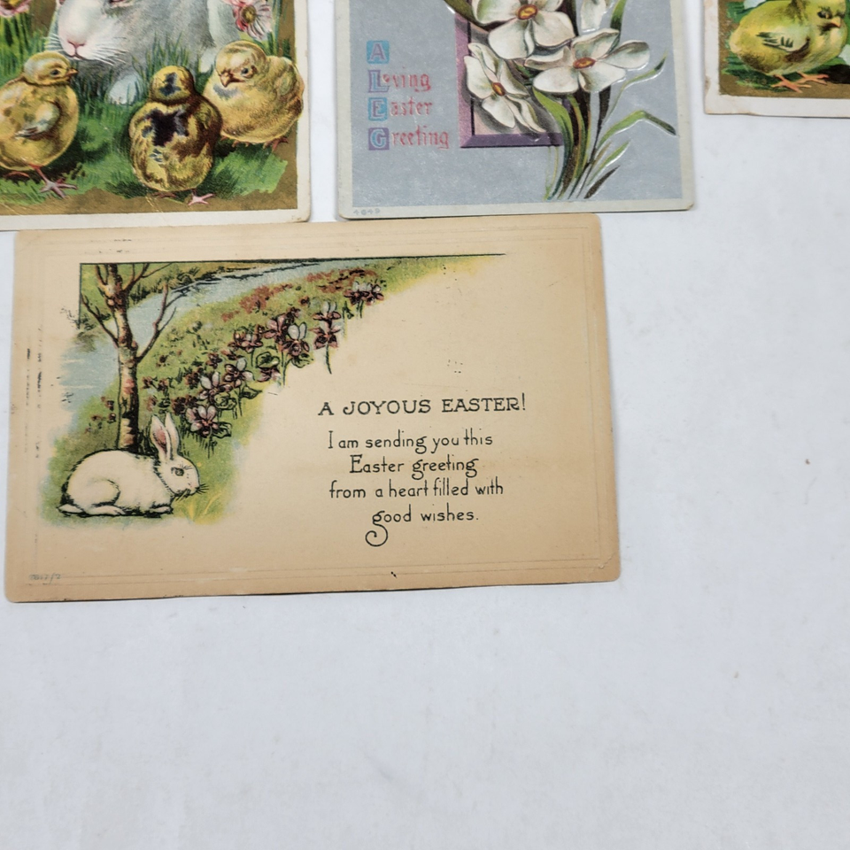 Easter Vintage Postcards Angel Bunny Chicks Flowers Embossed early ...