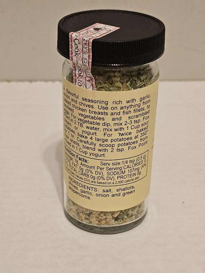 Penzeys Spices Fox Point Seasoning 2.5 oz 1 Cup Jar Expires 10/2025 | eBay