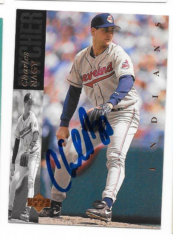 CHARLES NAGY 1994 UPPER DECK AUTOGRAPHED SIGNED # 394 CLEVELAND INDIANS ...