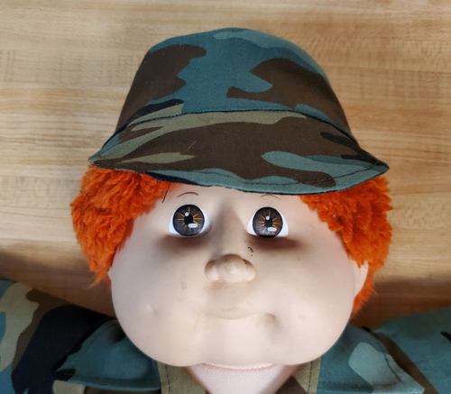 CAMO CAMOUFLAGE BDU FLAT TOP CAP HAT ONLY for 16-17" CPK Cabbage Patch ...