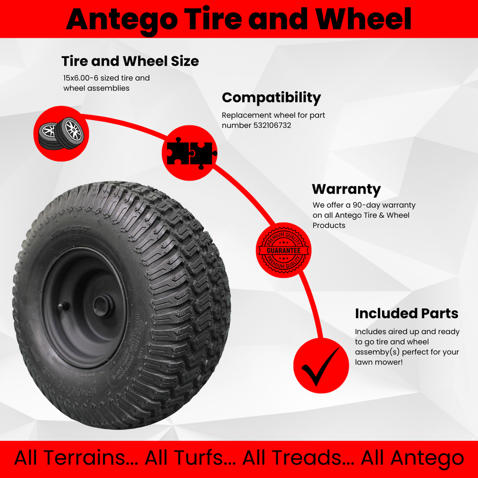 Antego Tire & Wheel - (Set of 2) (ATW-003) Matte Black Universal Fit ...
