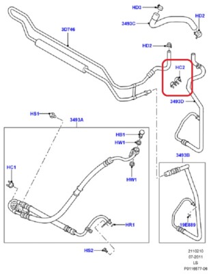( 1 ) GENUINE LAND ROVER QGM 500070 DOUBLE CLIP - Power Steering Hose ...