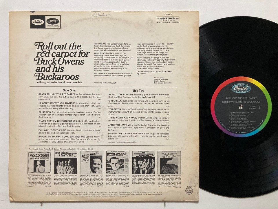 Buck Owens And His Buckaroos – Roll Out The Red Carpet LP - 1966 – VG+ ...