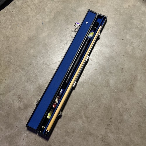 2-Piece Unbranded Billiards Pool Cue Stick, 20oz, 58” - Hard Carry Case ...