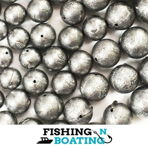 BALL SINKERS SIZE 1,2,3,4 QTY 36 SINKER FISHING BOATING TACKLE ...