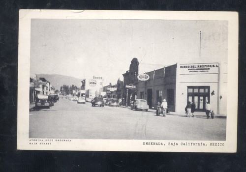 ENSENADA BAJA CALIFORNIA MEXICO DOWNTOWN STREET SCENE OLD CARS VINTAGE ...