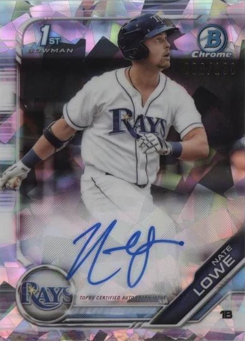 2019 Bowman - Chrome Prospect Autographs Nate Lowe #CPA-NL Atomic ...