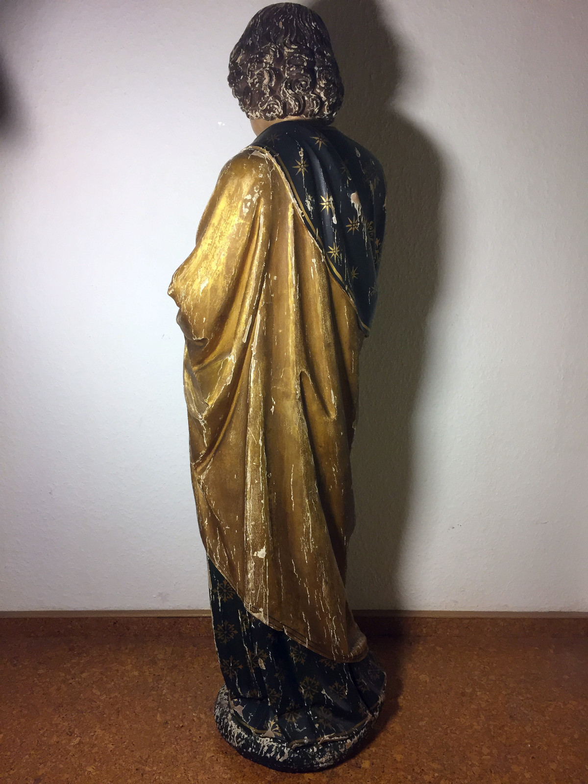 ANTIQUE 18/19TH 47" HAND CARVED WOOD CATHOLIC PATRON SAINT JOHN STATUE ...